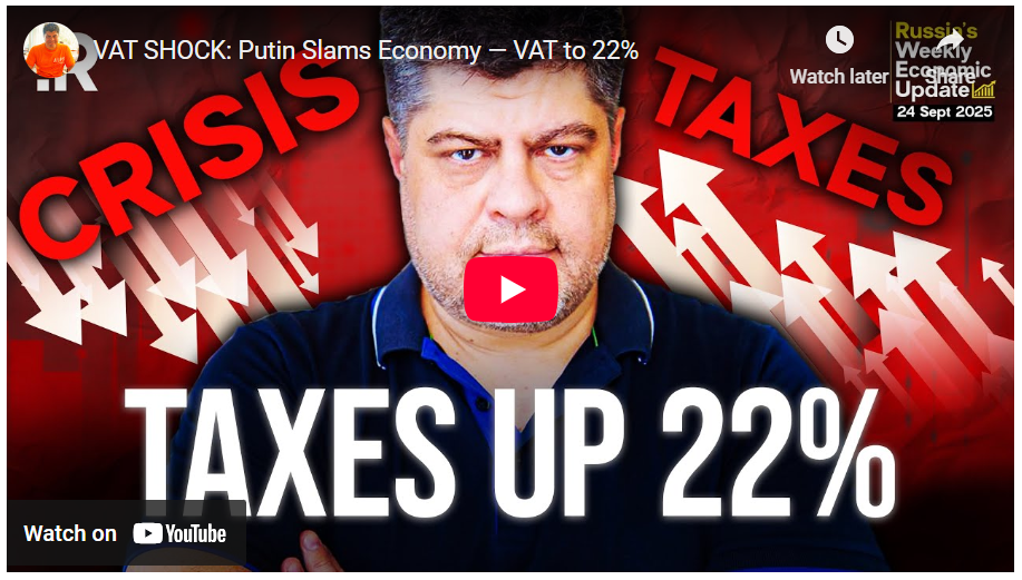 VAT SHOCK: Putin Slams Economy — VAT to 22% – Ukraine Today .org