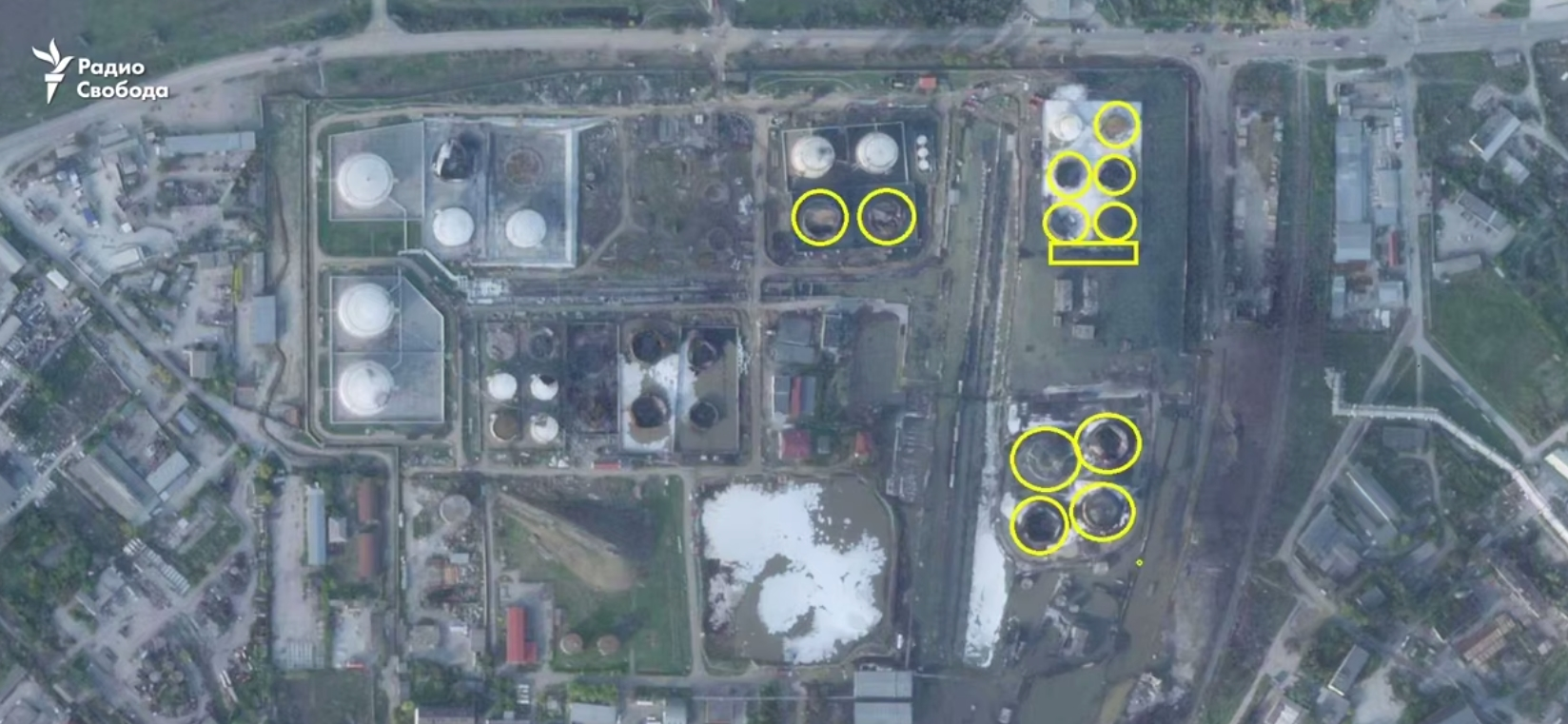 Ukrainian Drones Destroy More Than Half of 43 Tanks at Feodosia Oil ...