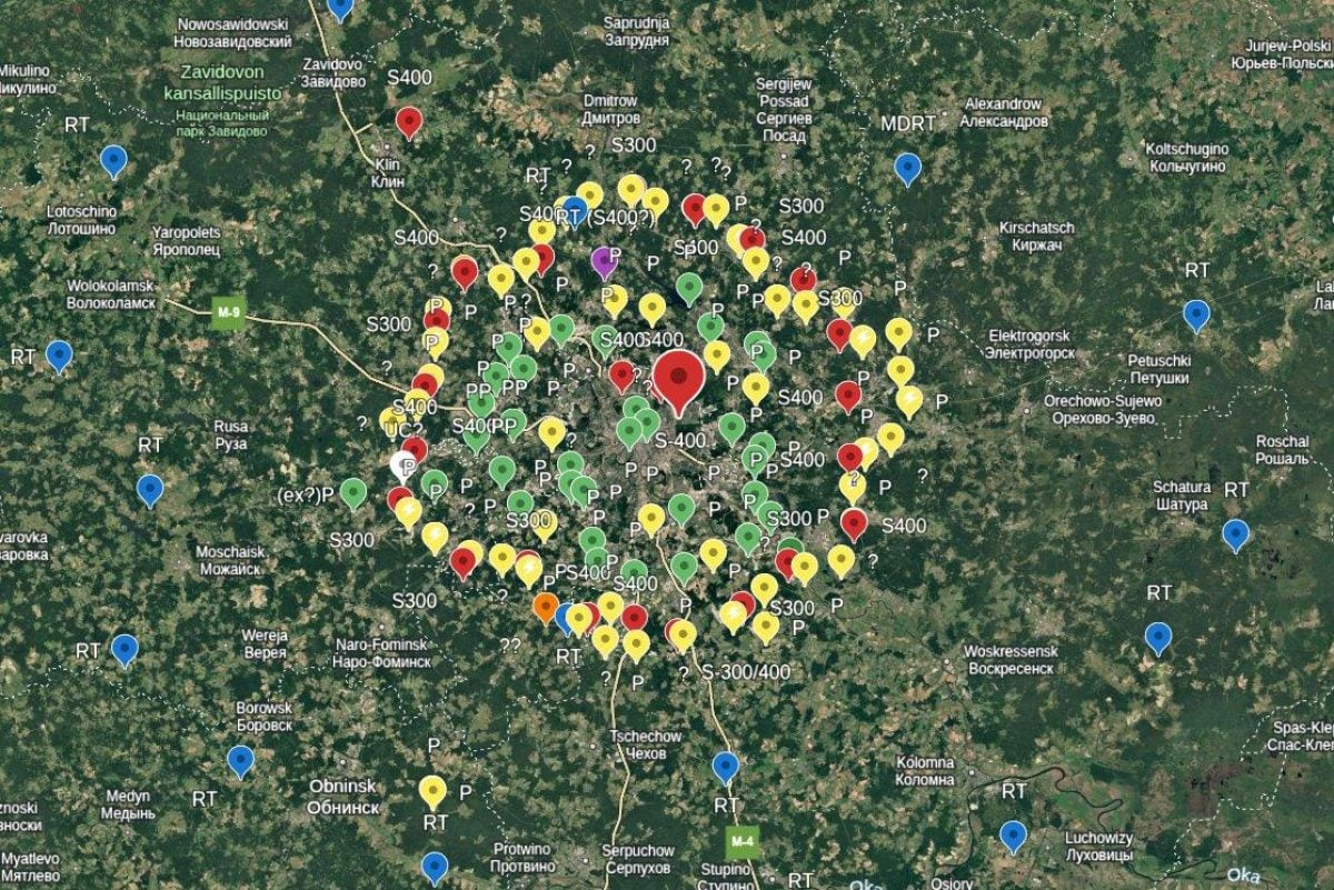BREAKING NEWS: A map of the air defense systems around Moscow has been ...