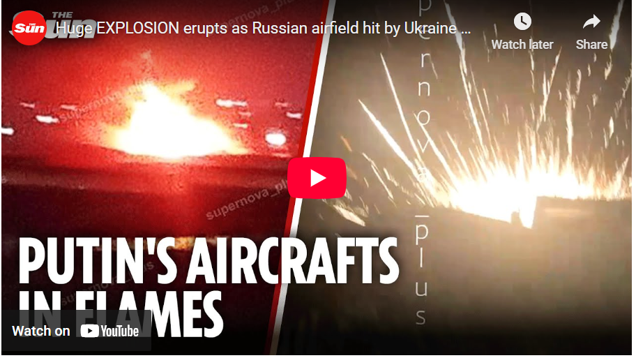 Huge EXPLOSION erupts as Russian airfield hit by Ukraine missile attack ...